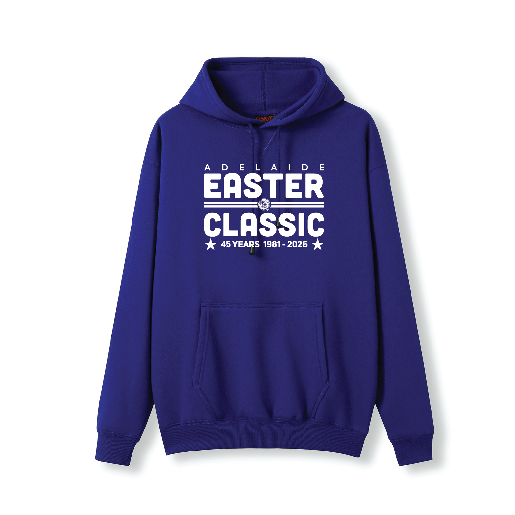 EASTER CLASSIC 2026 HOODIE ROYAL BLUE WITH FRONT COLLEGIATE LOGO – Apelle