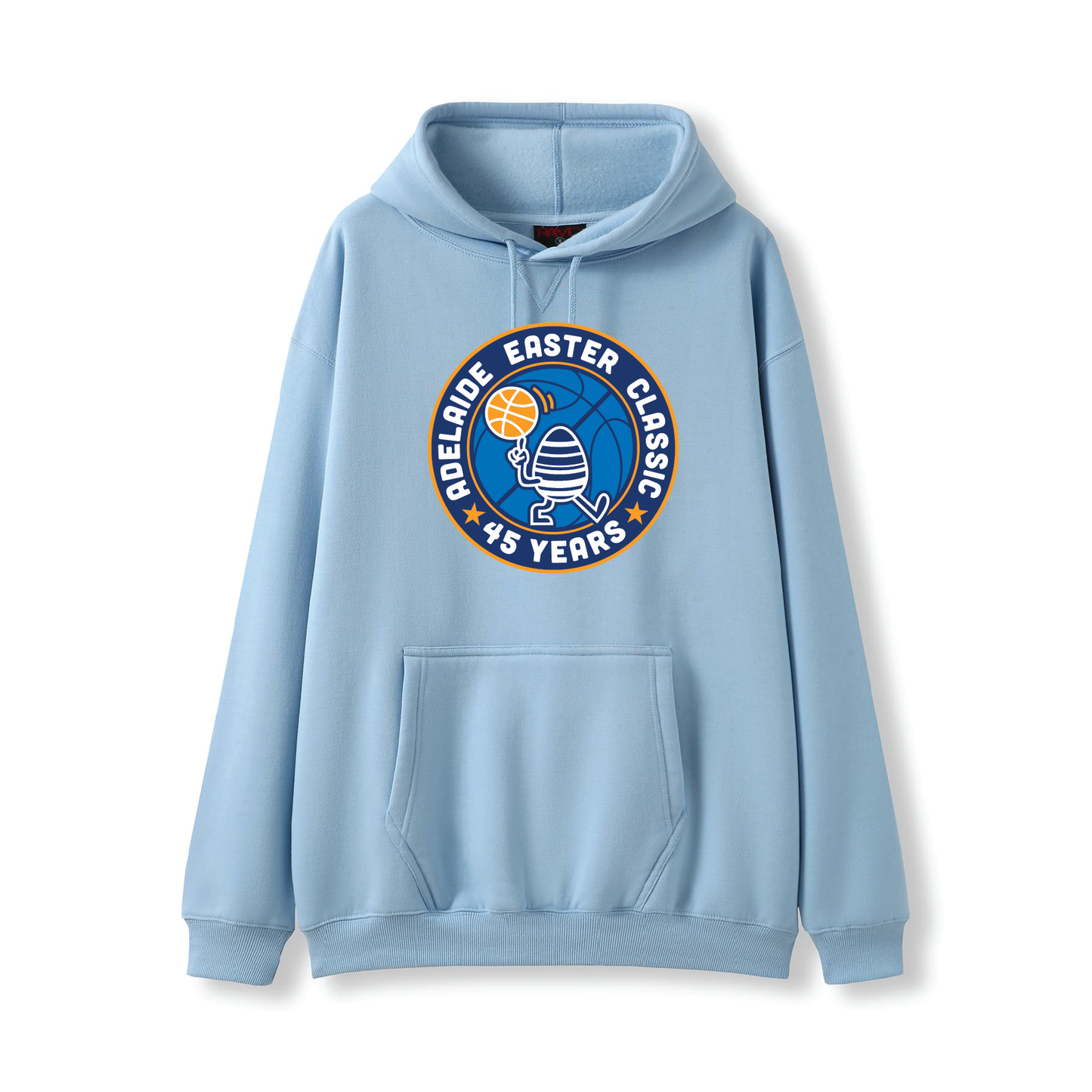 EASTER CLASSIC 2026 HOODIE SKY BLUE WITH FRONT COLOUR EGG LOGO – Apelle